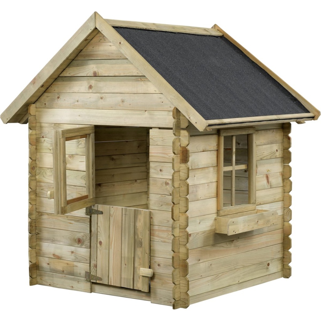 Houten Speelhuisje Davey (SwingKing) met raam en bloembak ...